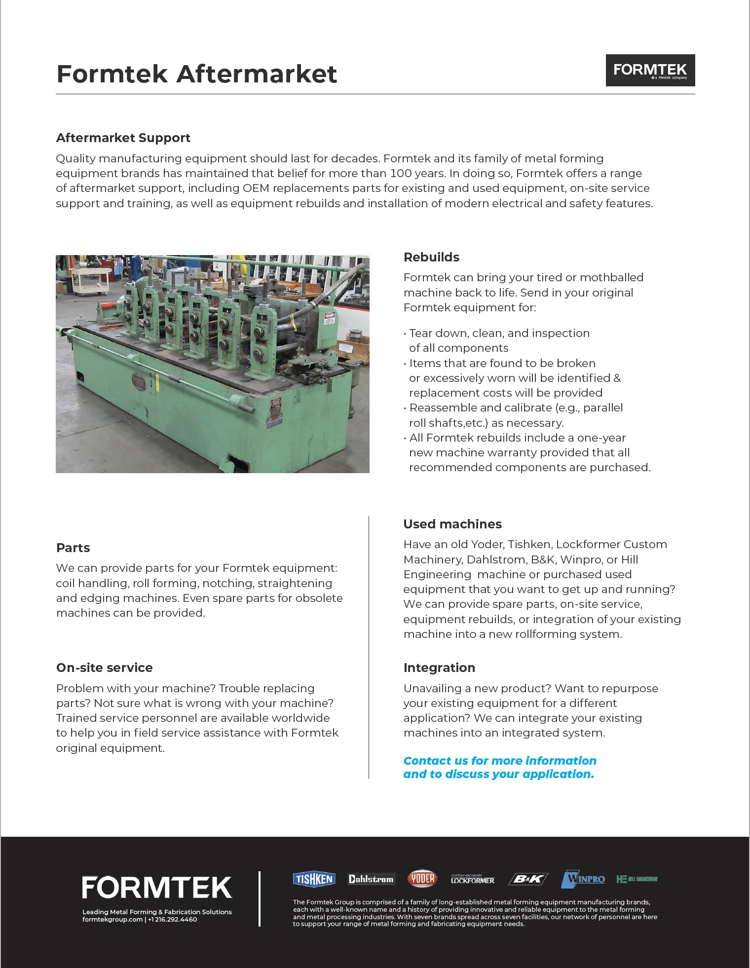 Brochure: Formtek Aftermarket Services - Formtek