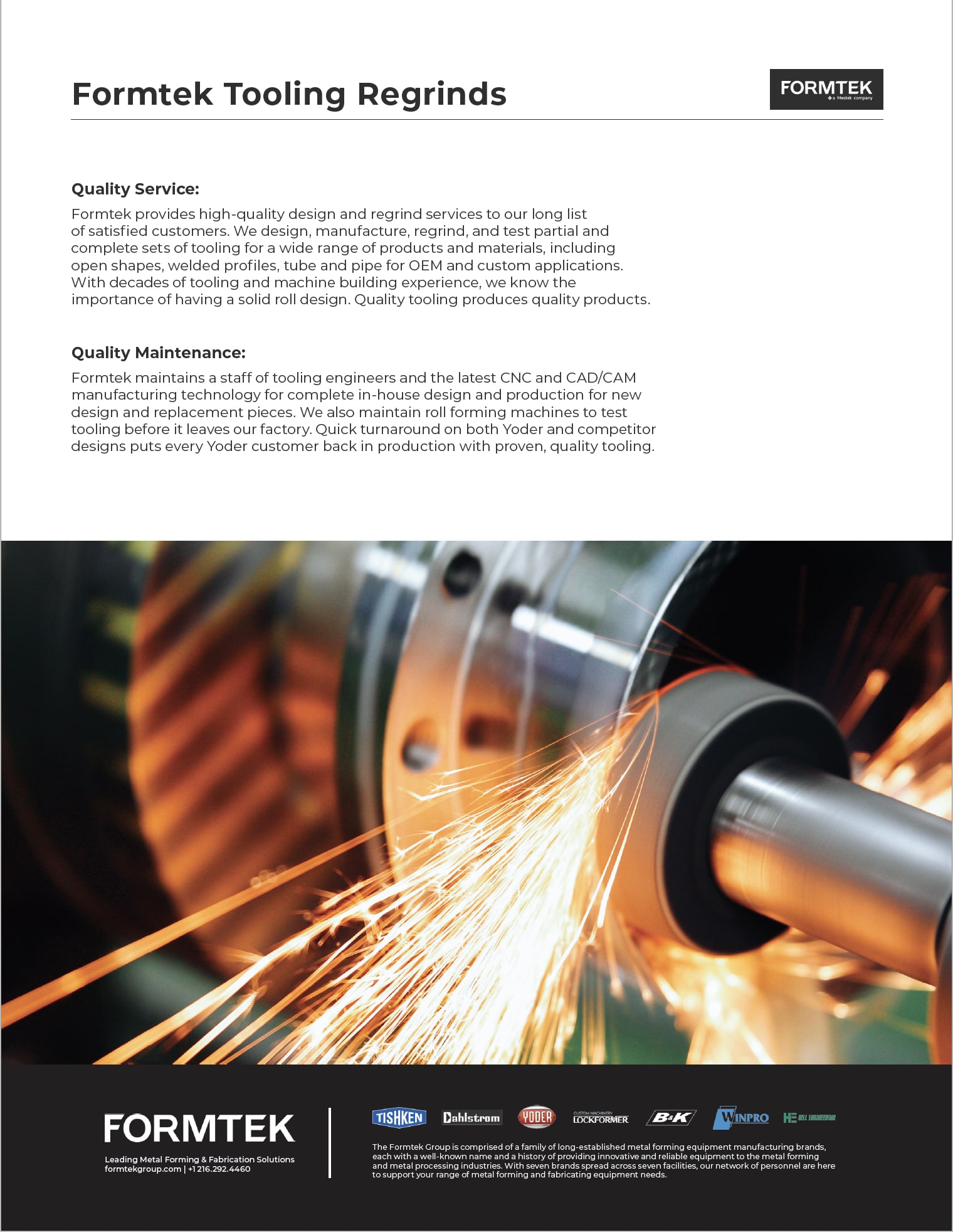 Brochure: Formtek Tooling Regrinds - Formtek